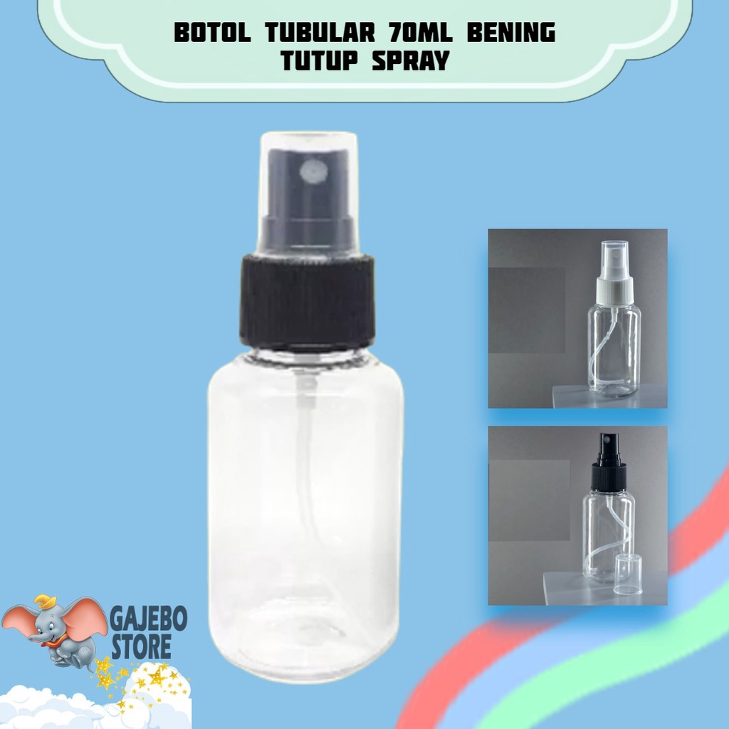 Jual BOTOL SPRAY 60 70ML TUBULAR BENING / BOTOL 60 70ML TUBULAR CLEAR ...