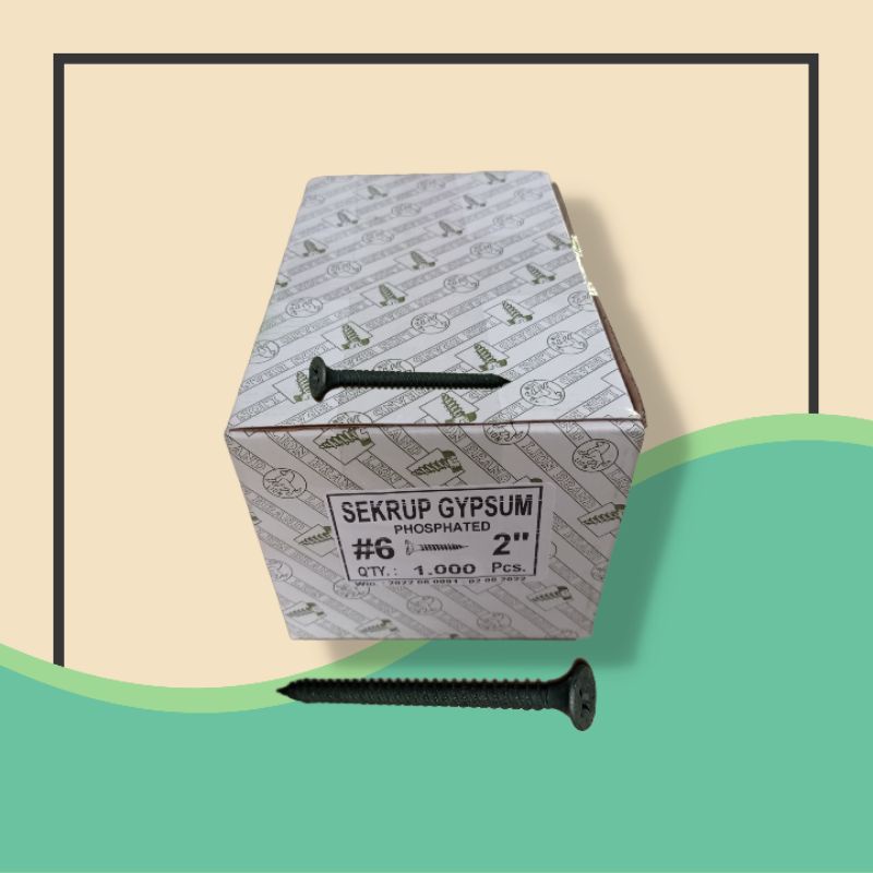 Jual SEKRUP GYPSUM 6X2" MOON LION SKRUP GIPSUM 6 x 2 INCH 5CM PER DUS 1000PCS | Shopee Indonesia
