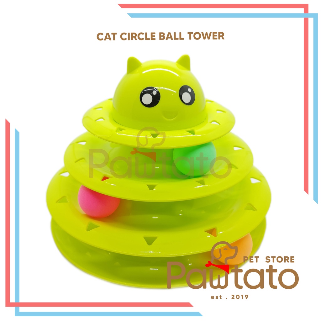 Jual Mainan Kucing Circle Ball Tower 4 Level Cat Toy Bola Lingkaran ...