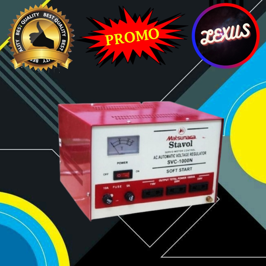 Jual STABILIZER LISTRIK STAVOL MATSUNAGA 1000 WATT 1000VA | Shopee Indonesia