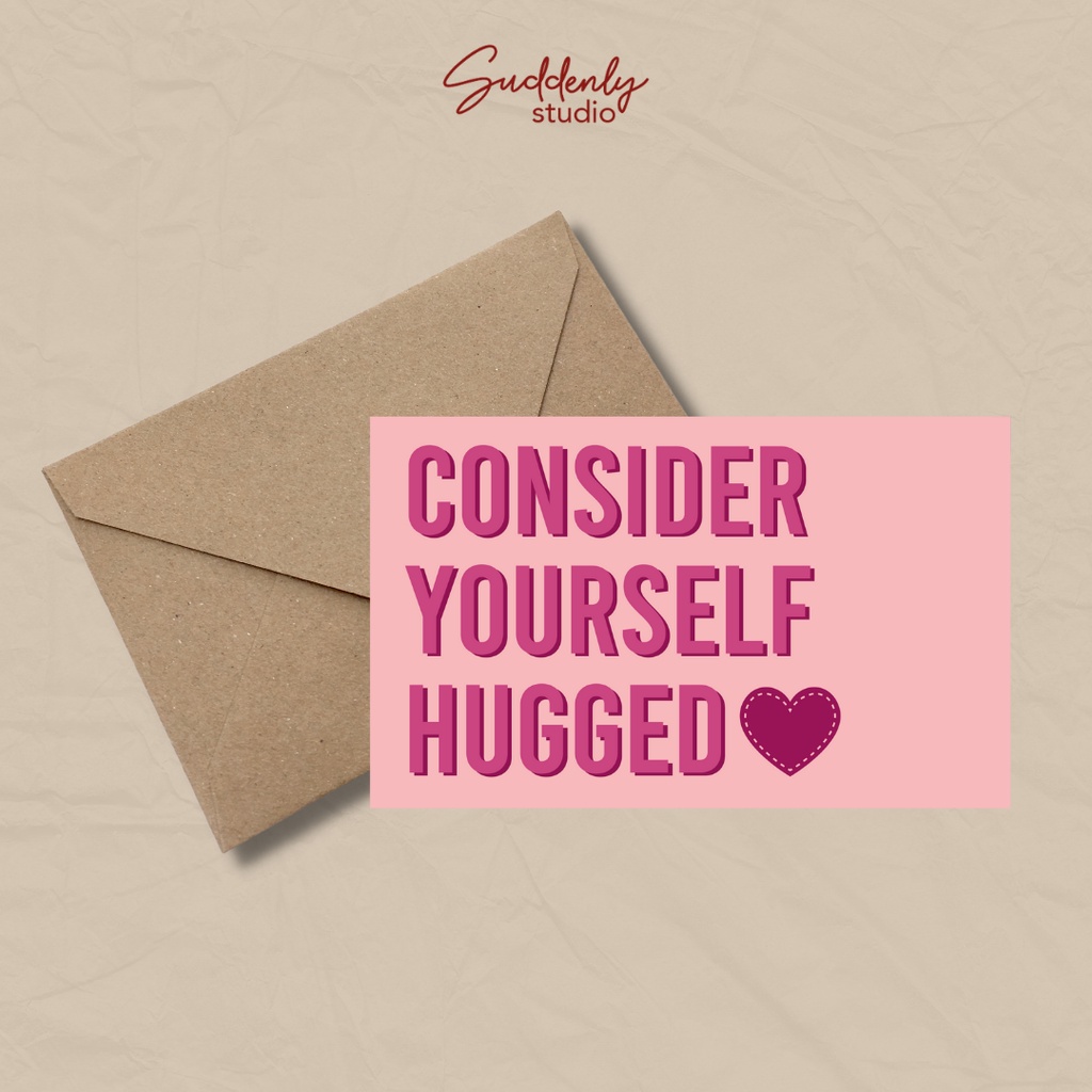 Jual Kartu Ucapan - Consider Yourself Hugged - SUDDENLY STUDIO | Shopee ...