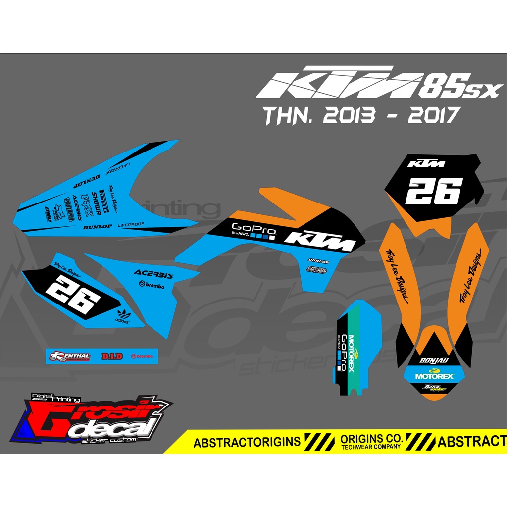 Jual Decal sticker KTM 85sx 2013-2017 Dekal stiker KTM 85 sx 2013-2017 ...