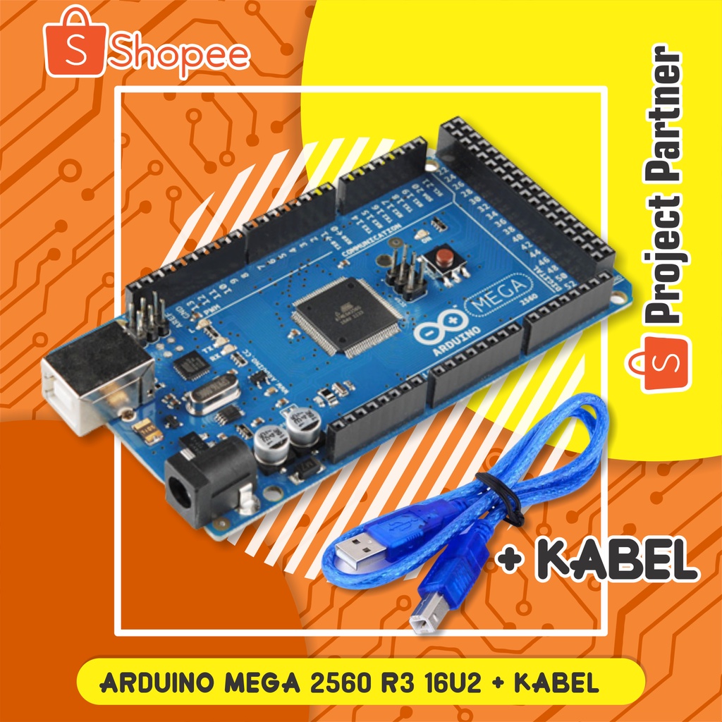 Jual (BISA COD) Arduino Mega 2560 R3 16U2 Compatible Board + Kabel ...
