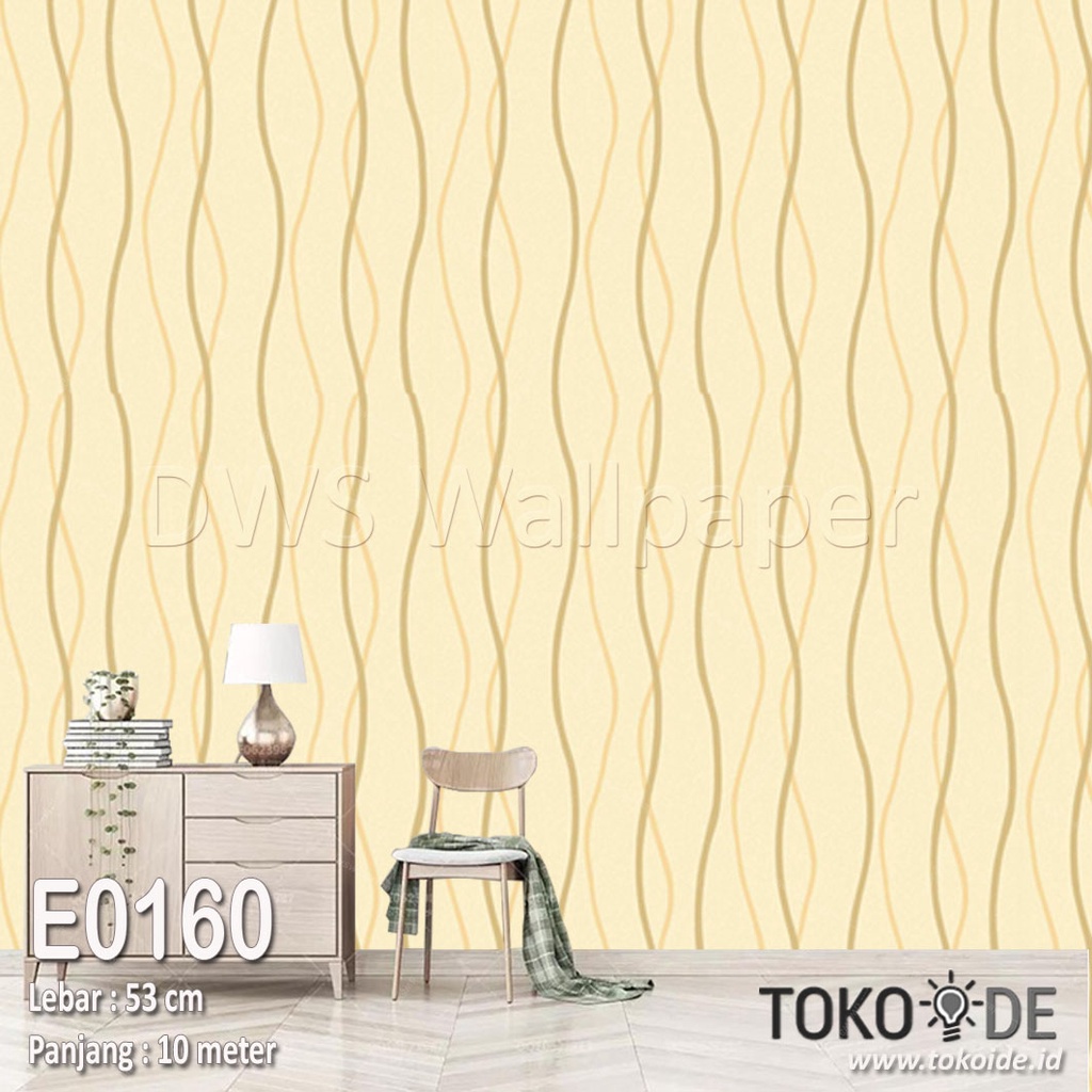 Jual E0160 RONA Wallpaper Salur Wallpaper dinding motif garis Kuning ...