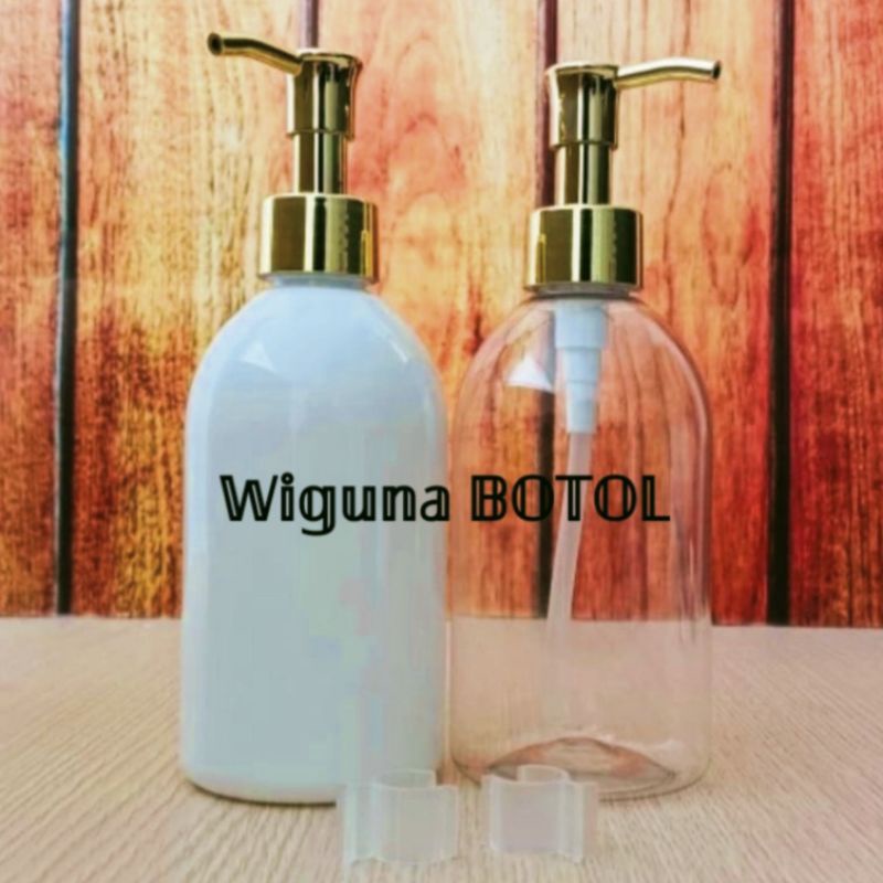 Jual Botol Pump 250ml Oval / Botol Oval 250ml Tutup Pump Luxury Gold | Shopee Indonesia