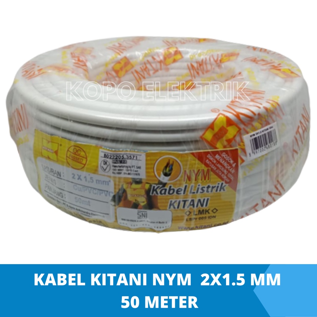 Jual Kabel Listrik Kitani NYM 2x1.5 mm 50 Meter | Shopee Indonesia