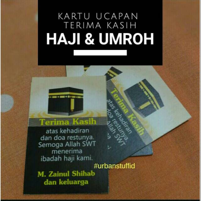 Jual Kartu Souvenir utk Syukuran Haji-Umroh. Ucapan Minta Doa, Terima ...