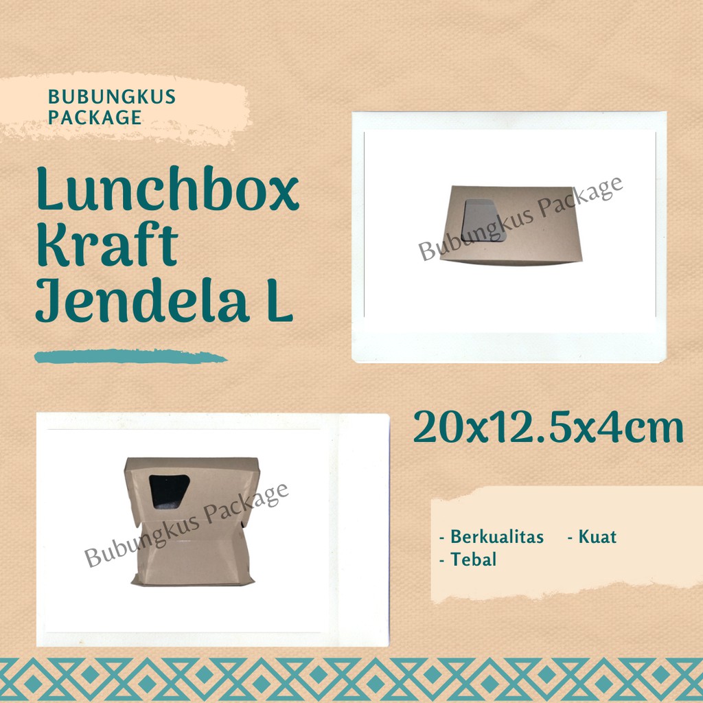Jual Paper Lunch Box Kraft Jendela 1pcs / Lunch box paper / Box ...