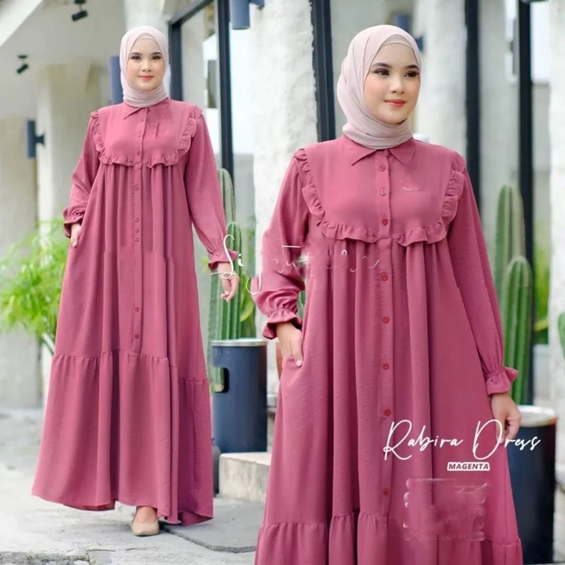 Jual Rabira Dress Crinkle Premium Mariska Dress Airflow | Shopee Indonesia