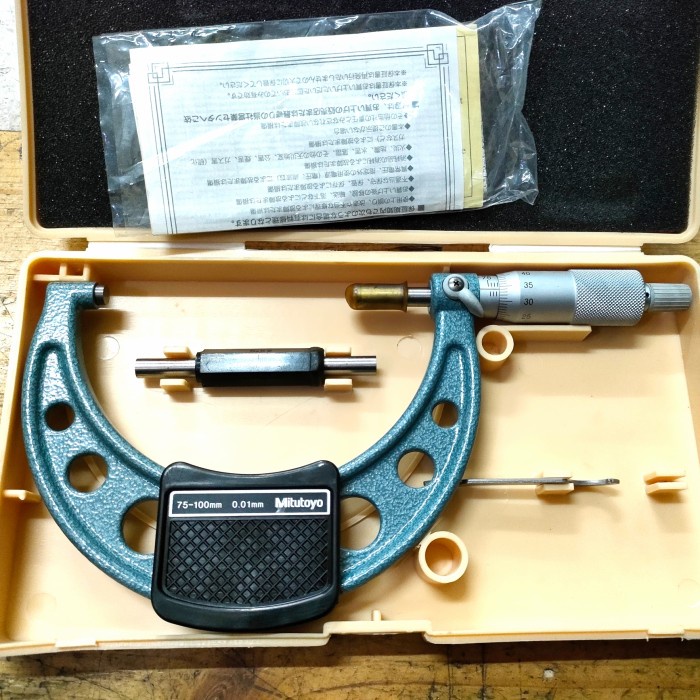 Jual MICROMETER MITUTOYO 75-100mm RANGE 0.01mm ORIGINAL MADE IN JAPAN ...