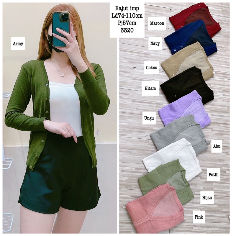 Jual Cardigan Basic - Baju Rajut Cardy Outer Premium - Rajut Wanita TERLARIS | Shopee Indonesia