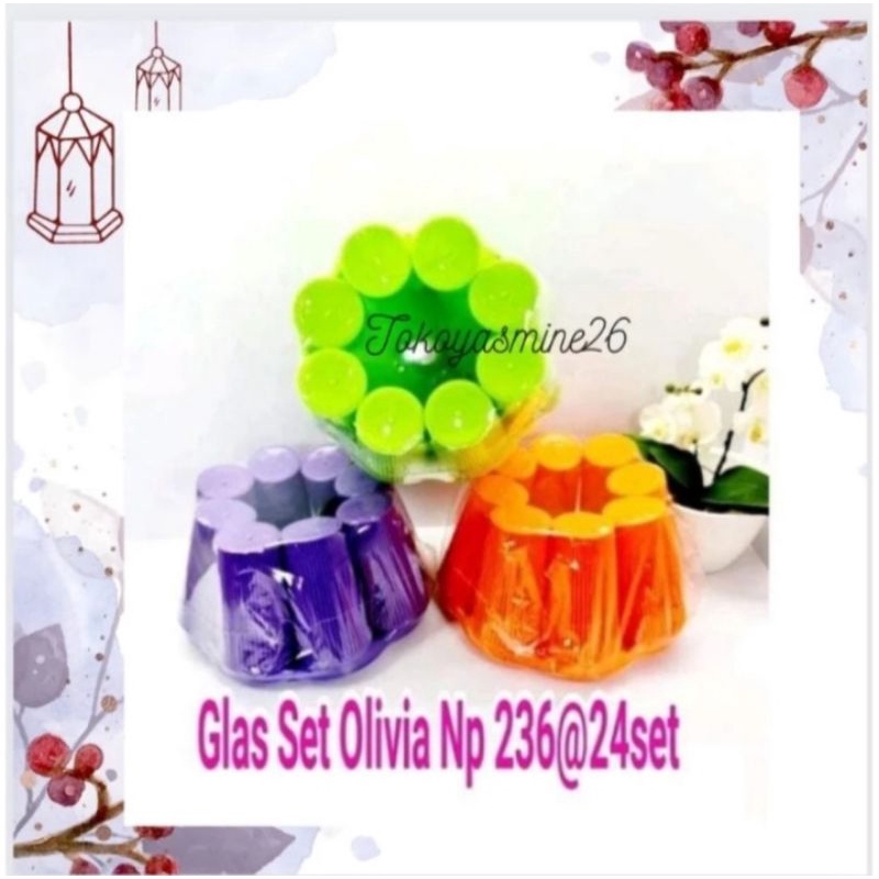 Jual Gelas set Olivia 8 pcs / gelas set plastik | Shopee Indonesia