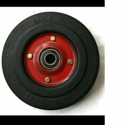 Jual roda lori 10 inch roda ban karet 10in roda lori ban mati | Shopee ...