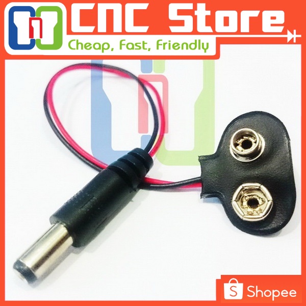Jual [CON-0007] 9V BATTERY BATERAI CLIP ADAPTER WITH DC JACK ARDUINO ...