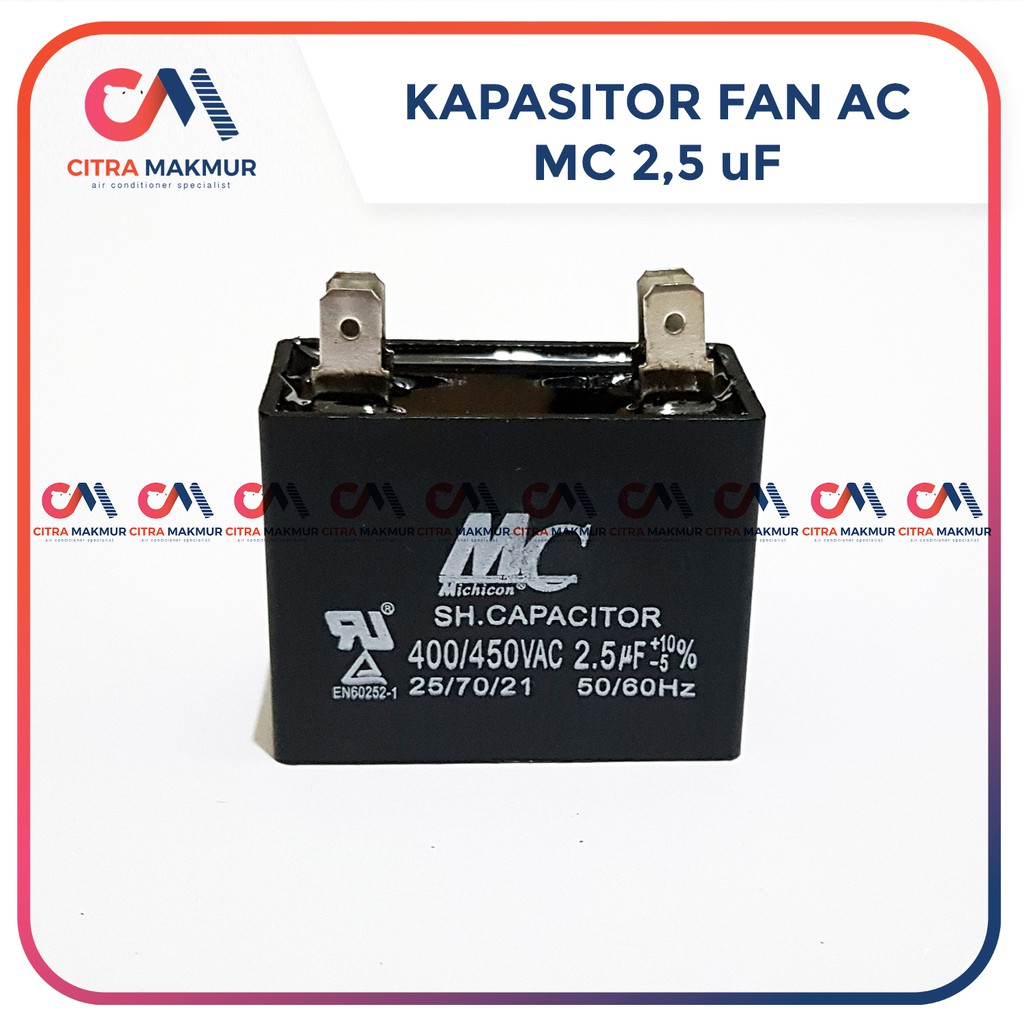 Jual Kapasitor Fan AC 2.5 uf merk MC Kaki 4 Capasitor mikro Kipas Outdoor Mesin Air conditioner ...