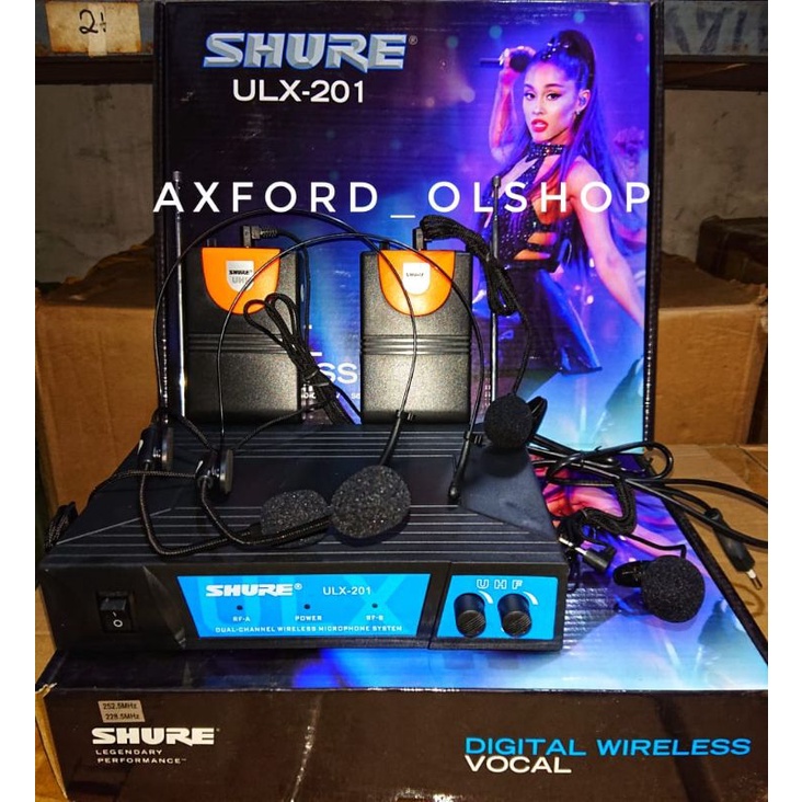 Jual Mic Wireless ULX-201 Shure (Clip On Head Seat Bando Microphone ...