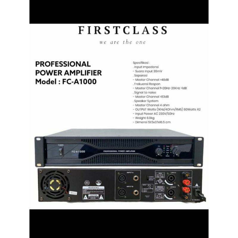 Jual Power Amplifier Firstclass FC A1000/First Class FC A 1000 | Shopee ...