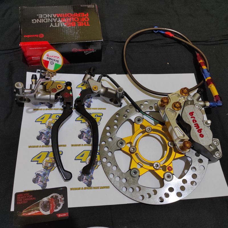Jual PAKET KALIPER BIGPOT 4 PISTON + BREKET BEAT, SCOOPY RING 14 ...