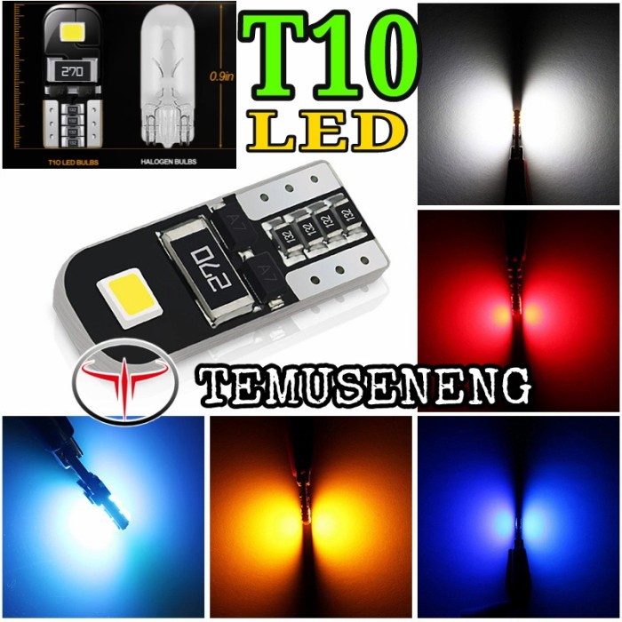 Jual Lampu Led T10 tancap Black W5W Canbus 2 Sisi Sen Plafon Plat Sein ...