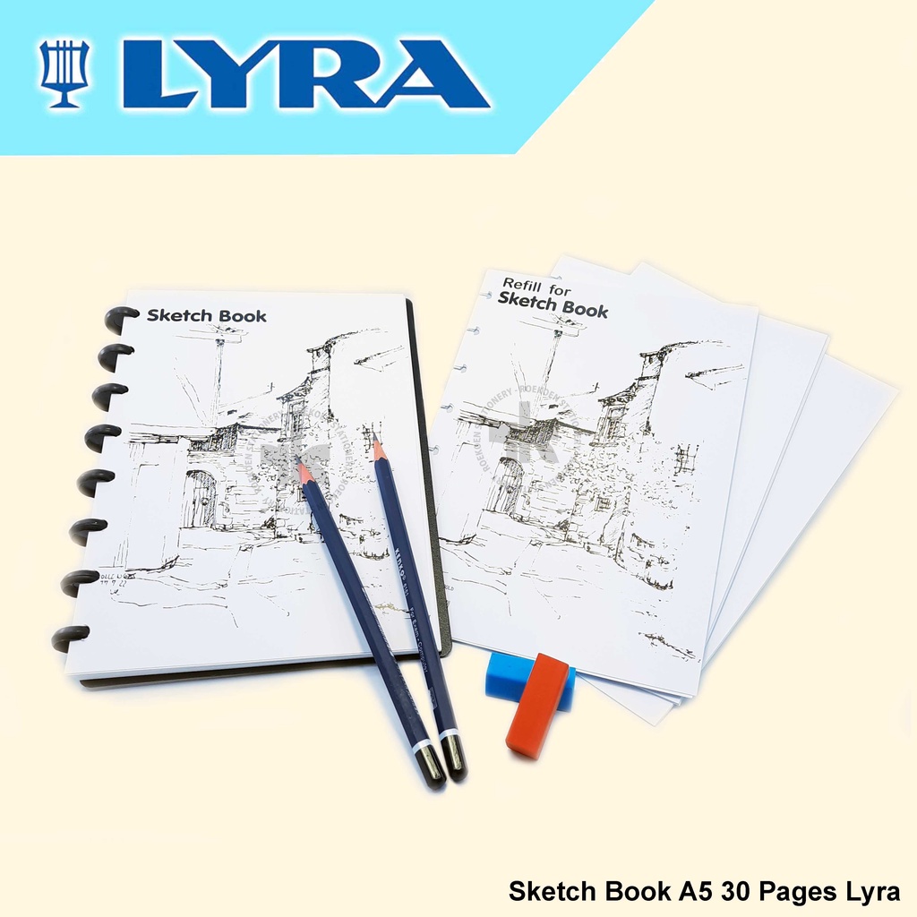 Jual Lyra Sketch Book A5 150gsm 30 Sheets (Refillable) 9210250 | Shopee ...