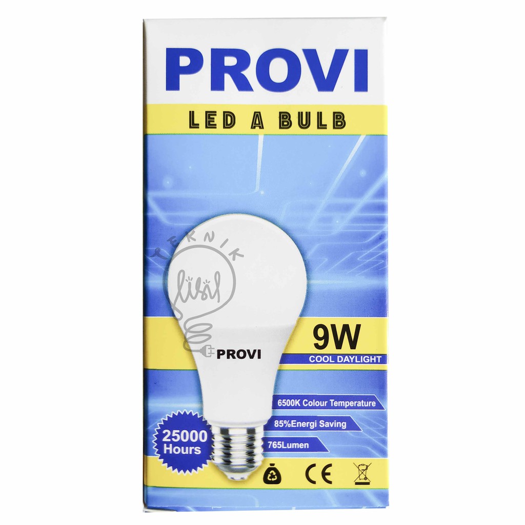 Jual LAMPU LED PROVI BULAT 9 WATT COOL DAYLIGHT 6500K PUTIH BAGUS MURAH ...