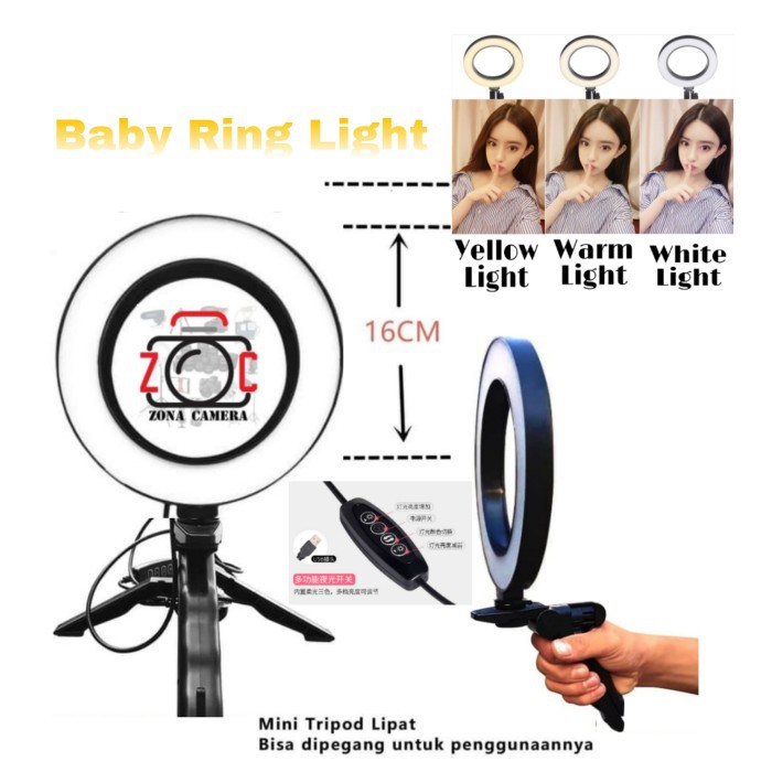 Jual Ring Light LED Mini 16cm Kamera Smartphone Make up Ringlight ...