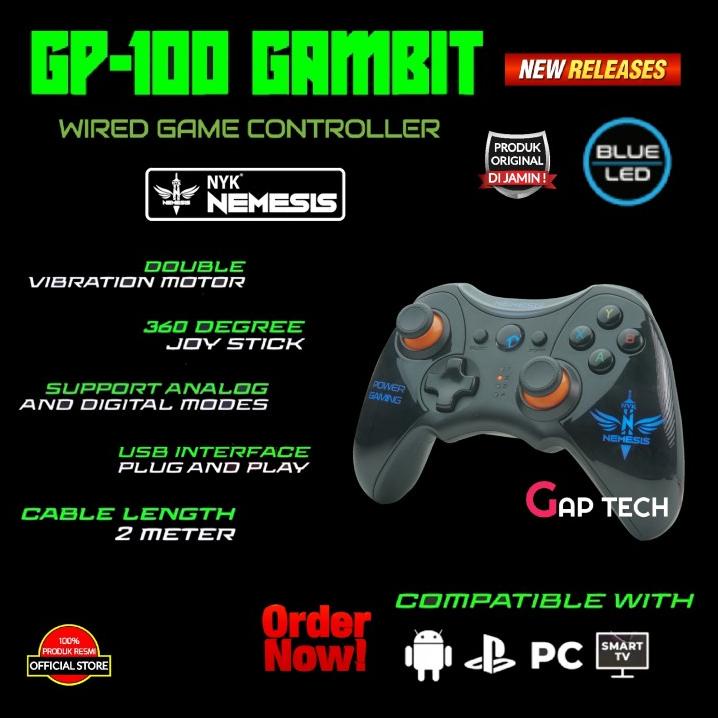 Jual Nyk Gambit Gp 100 / Gp100 Wired Gamepad Controller Original | Shopee Indonesia