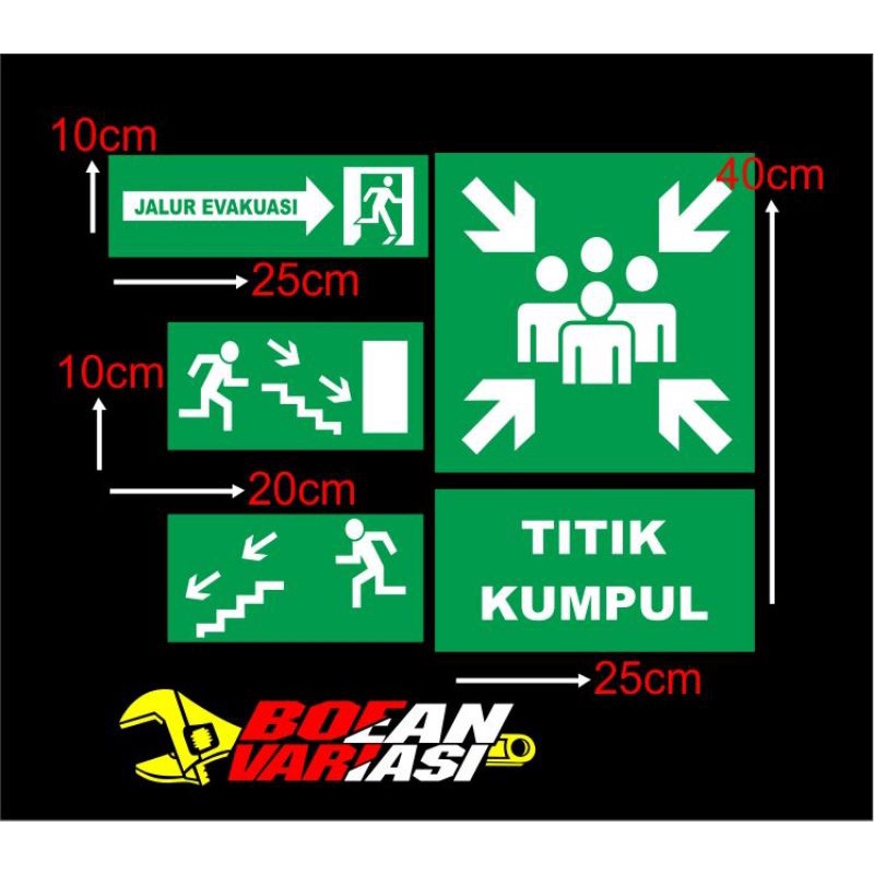 Jual sticker rambu sign jalur evakuasi keselamatan | Shopee Indonesia