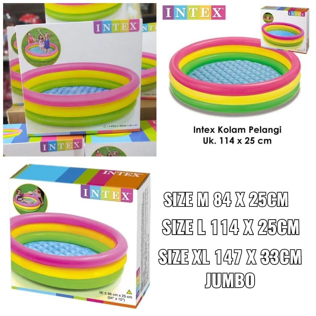 Jual Balon Renang Intex Pelangi 3warna 3ukuran | Shopee Indonesia