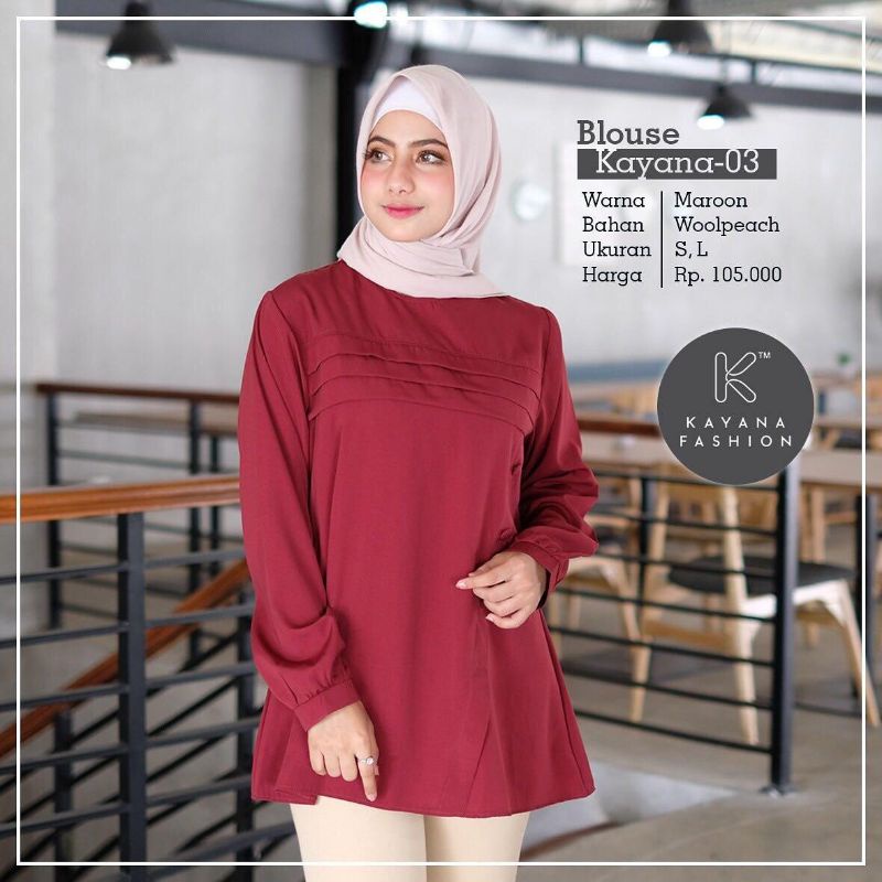 Jual Blouse Kayana - 03 Blouse cantik, warna menarik, ootd dan ngampus pakai blouse kayana ...