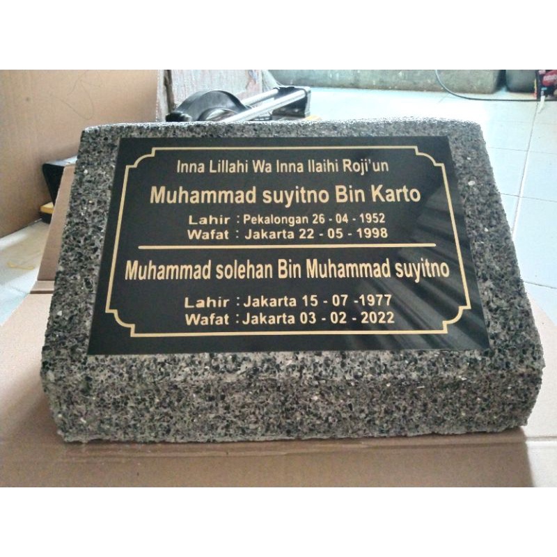 Jual BATU NISAN DUA NAMA NISAN + DUDUKANNYA AWET KEDAP AIR HUJAN ...