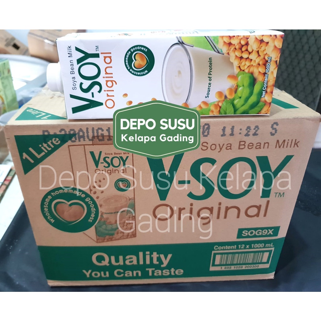 Jual V-Soy Original / Low sugar (1X12) Kartonan Susu Kedelai | Vsoy ...