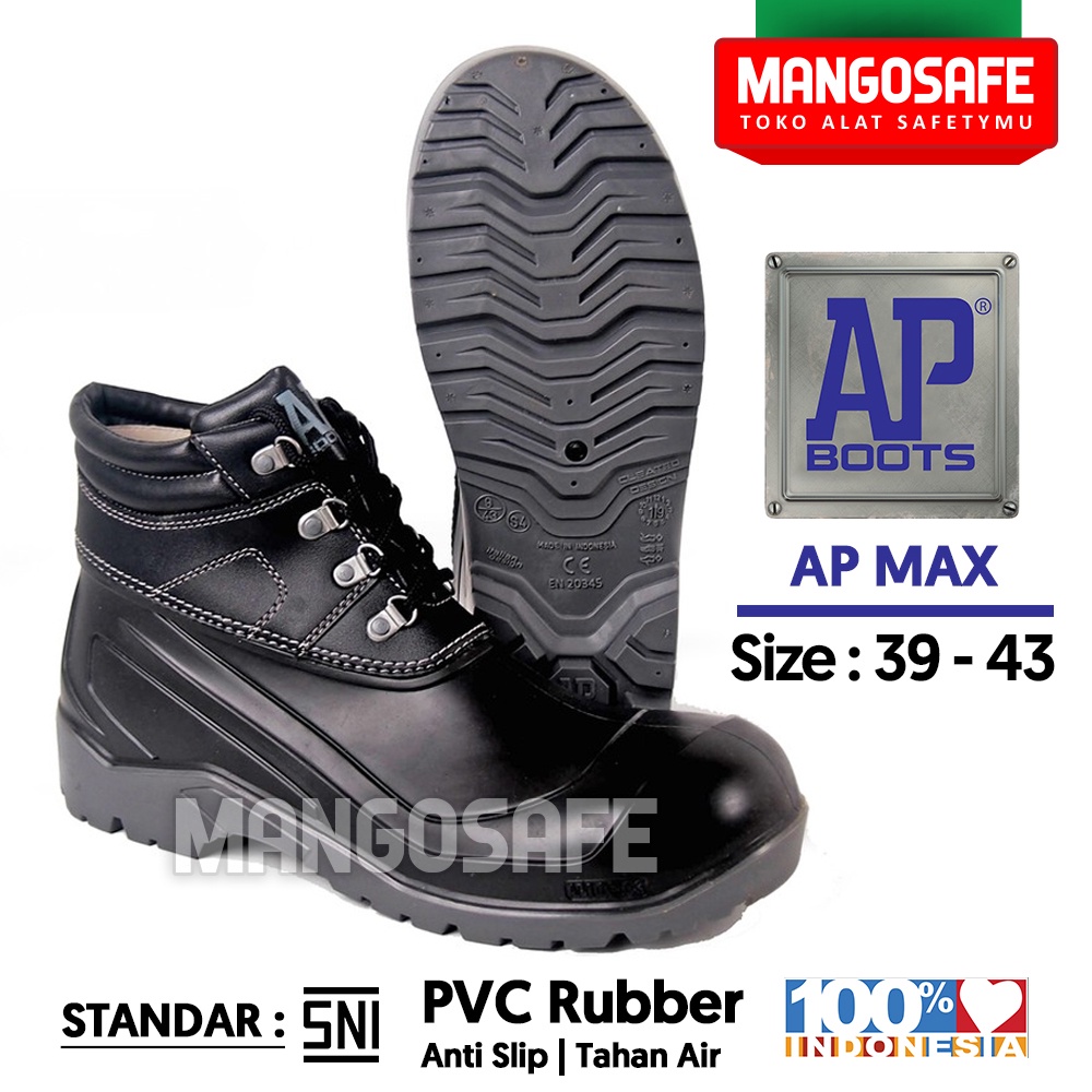 Jual AP Boots Max Sepatu Safety Semi Boot Bertali / APBoots Sepatu ...