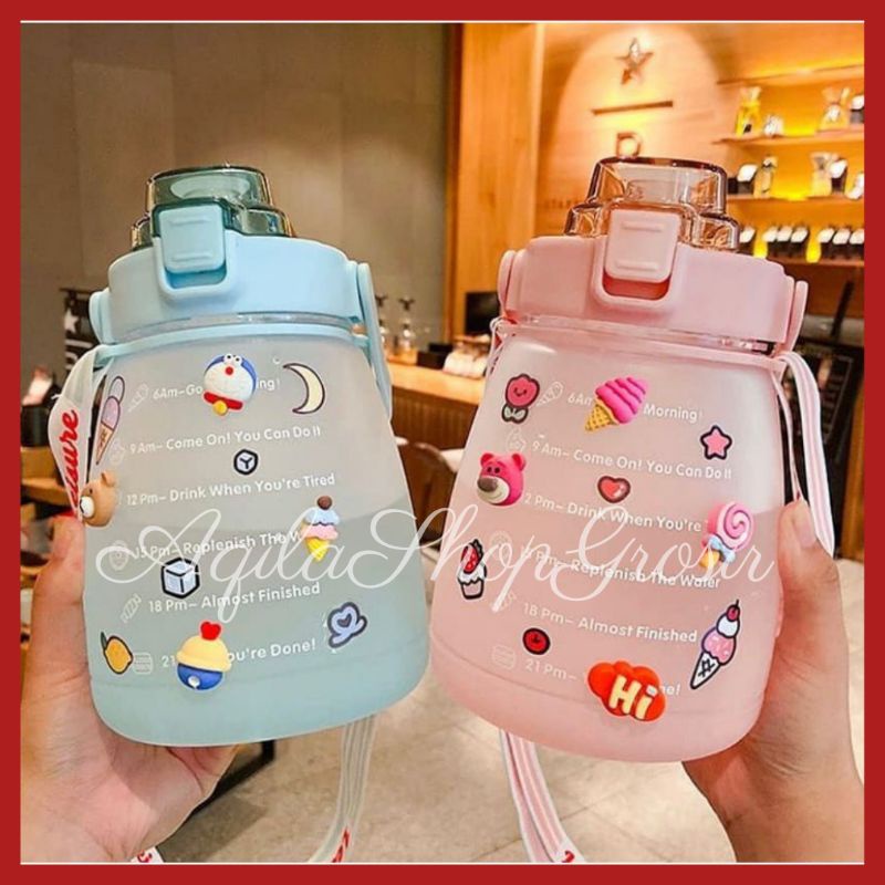 Jual BOTOL VIRAL 1200ml Botol minum UNIK ANAK murah motivasi 1,1 Liter ...