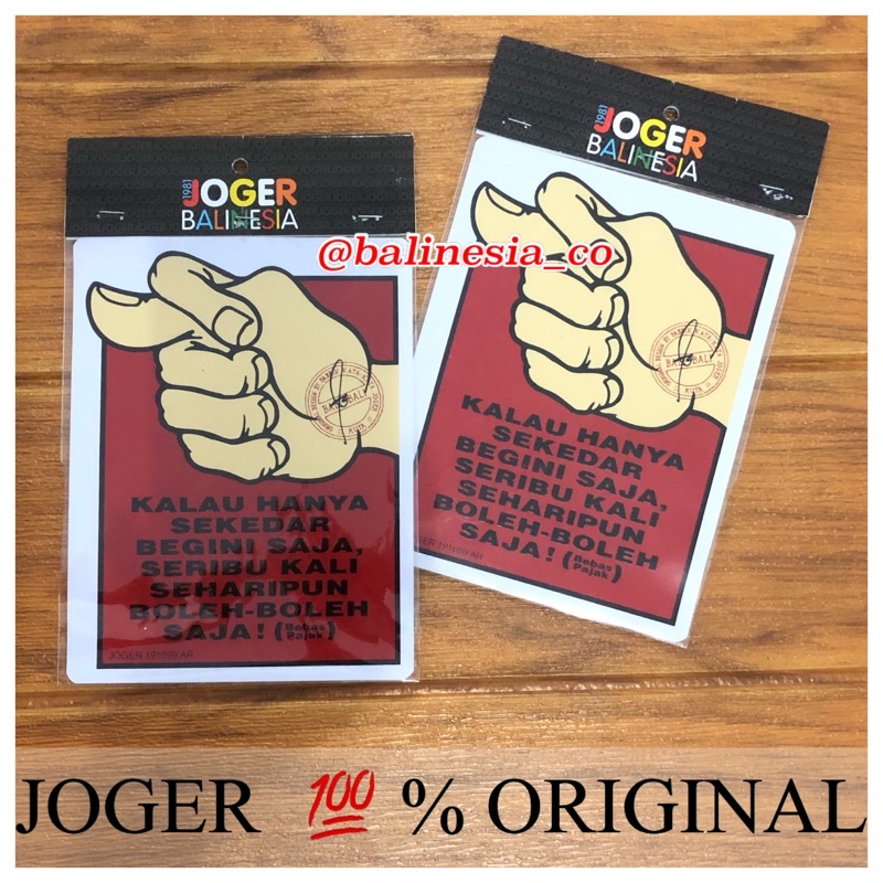 Jual STIKER JOGER - ASLI 100% ORIGINAL - LUCU LUCU KAYAK KAMU | Shopee ...