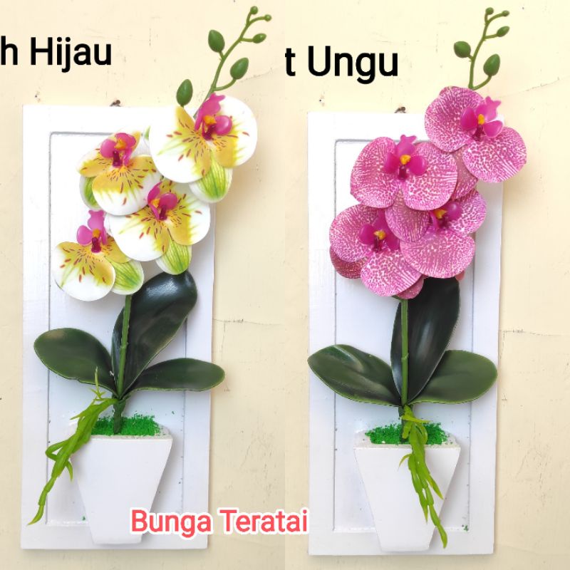 Jual POT DINDING TEMPEL BUNGA ROSE PEONY/ANGGREK LATEX ARTIFICIAL ...