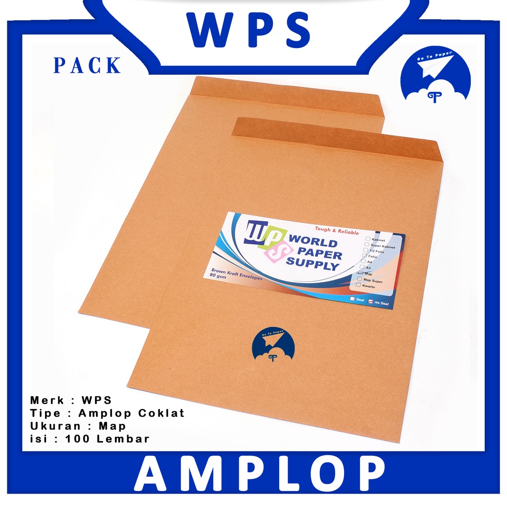 Jual WPS - Amplop Cokelat Polos Ukuran Map 80gsm - Pack | Shopee Indonesia