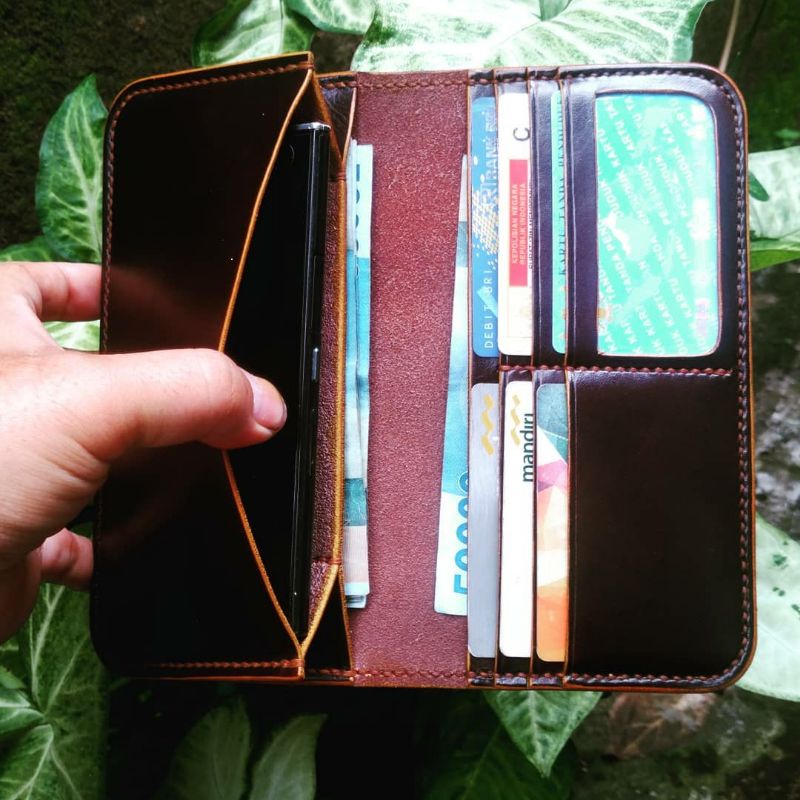 Jual dompet panjang kulit asli handmade | Shopee Indonesia