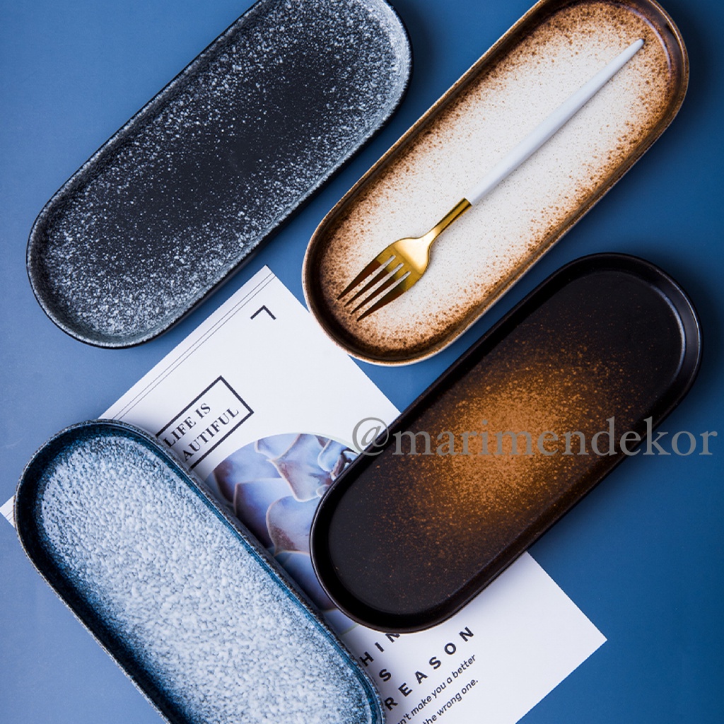 Jual INARI PLATE - Japanese ceramic long plate piring sushi keramik ...