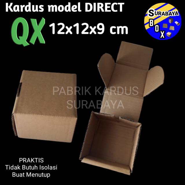 Jual KARDUS QX COKLAT 12x12x9cm KOTAK BOX DUS KARTON COKLAT POLOS ...