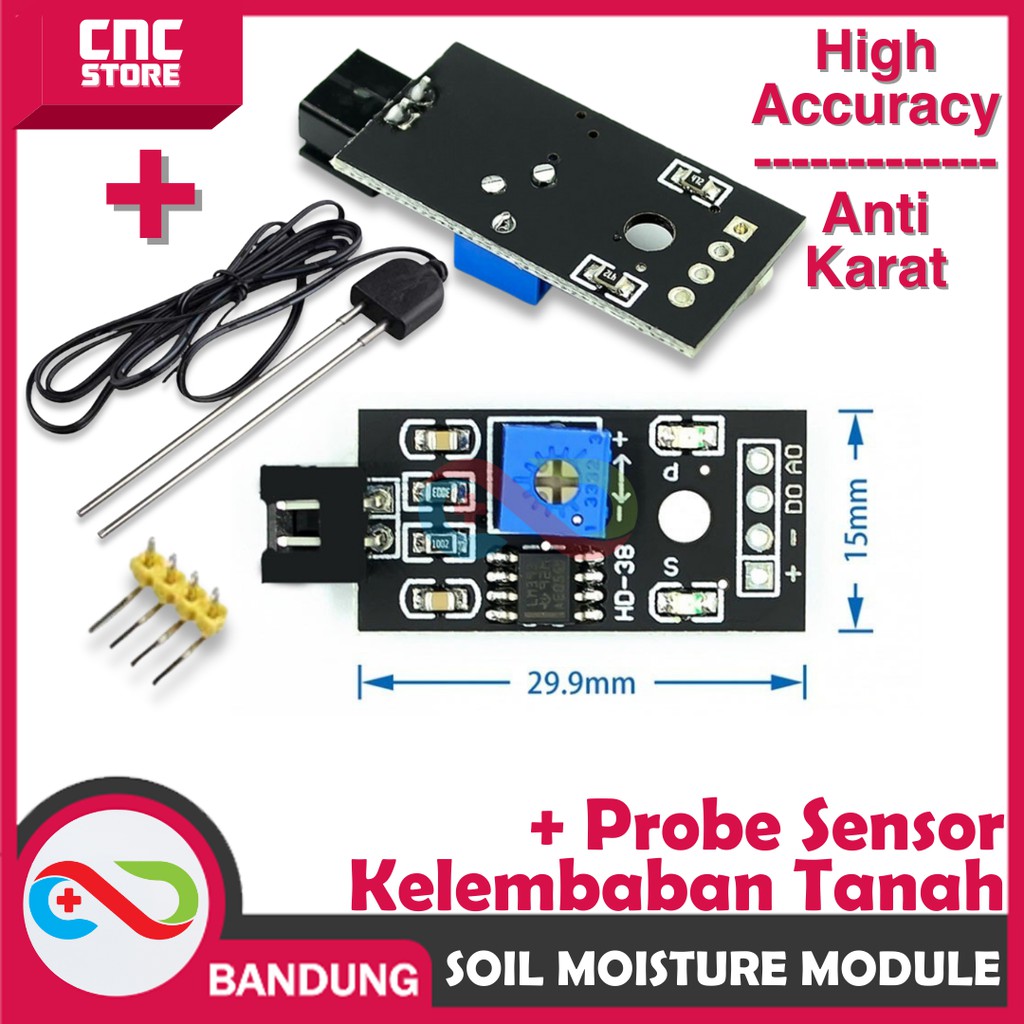 Jual RESISTIVE HUMIDITY SOIL MOISTURE SENSOR KELEMBABAN TANAH ANTI ...