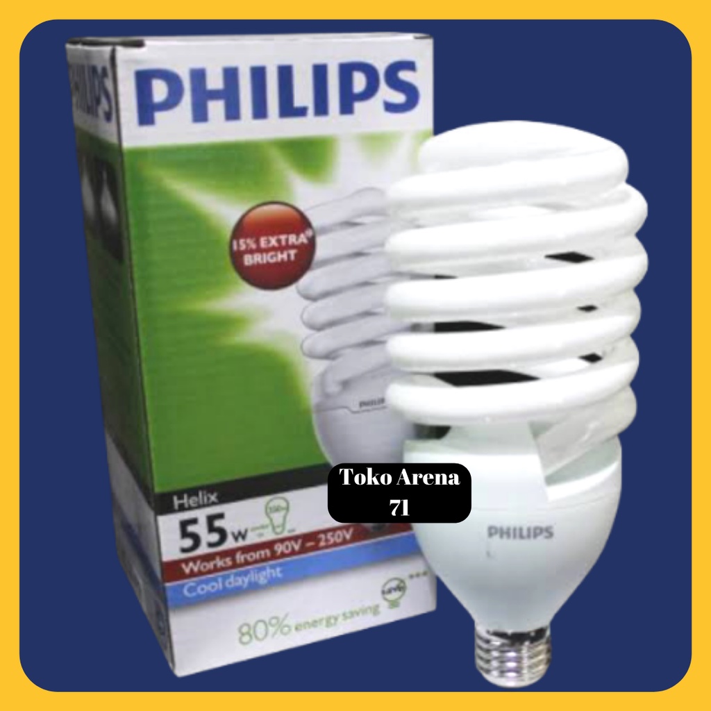 Jual Lampu Philips Tornado Spiral Helix 55W 55 Watt 55Watt Cahaya Putih Cool Daylight CDL ...