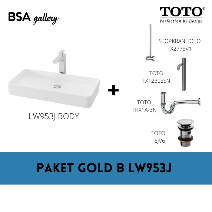 Jual WASTAFEL TOTO LW953J PAKET GOLD B / LW 953 J / WASHTAFEL TOTO MEJA ...