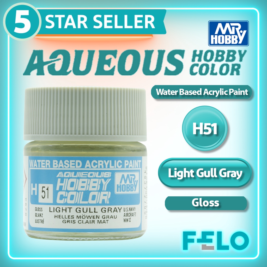 Jual AQUEOUS H51 LIGHT GULL GRAY / MR HOBBY H 51 / CAT GUNDAM MOKIT ...