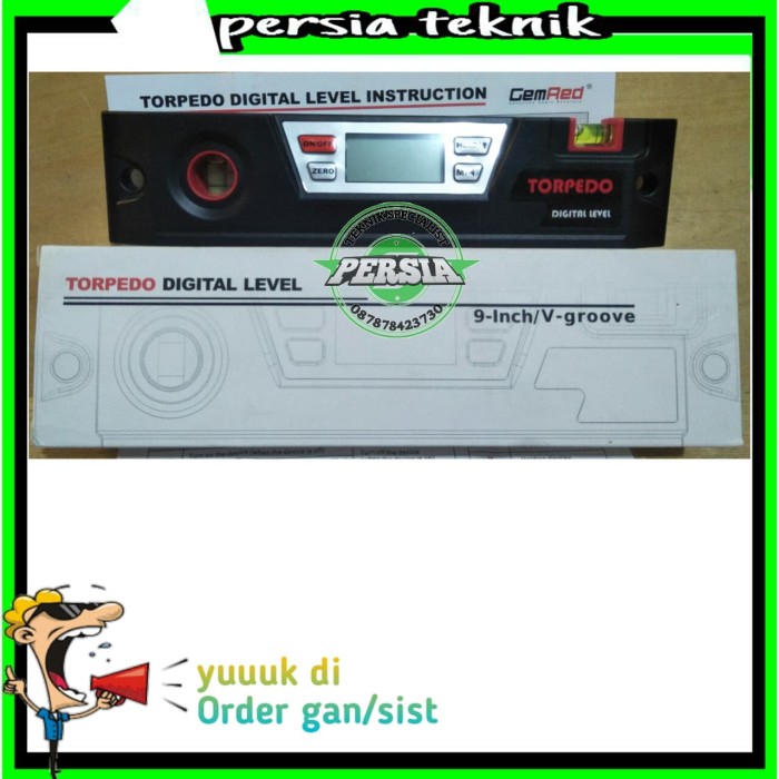 Jual digital waterpass-waterpas digital torpedo 9 inch/v-groove ...