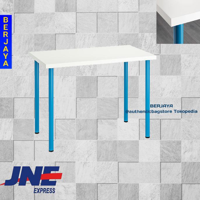 Jual LINNMON 120X60CM TABLE MEJA KANTOR KAKI ADJUSTABLE - PUTIH BIRU ...