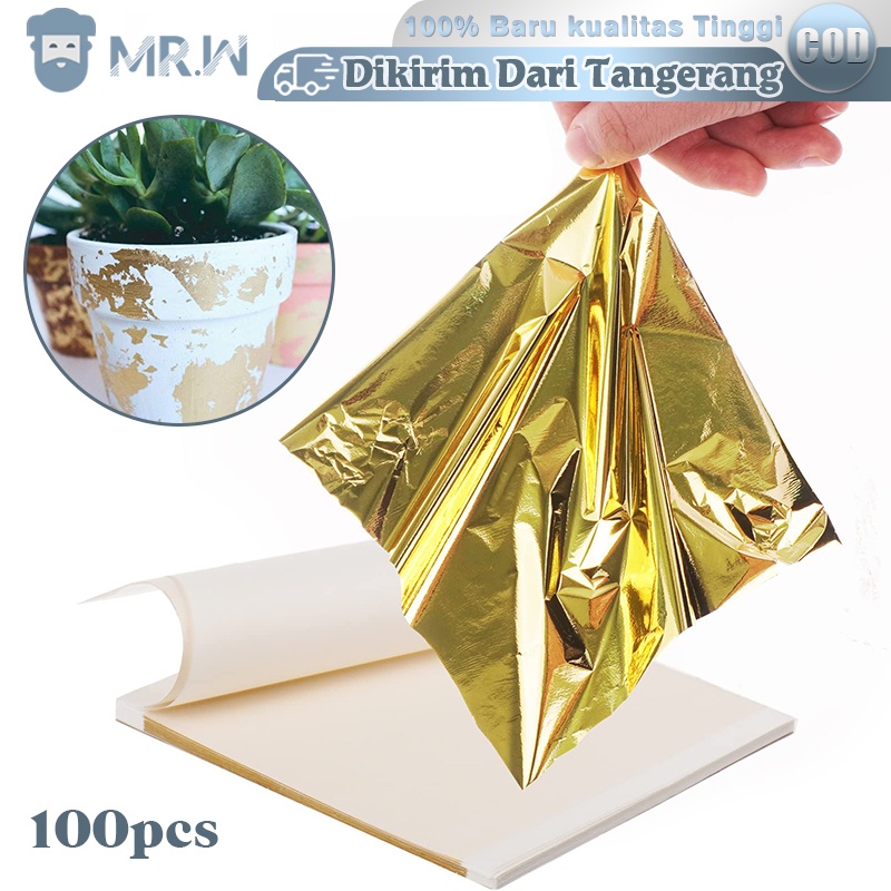 Jual 100 Lembar Kertas Foil Emas/Kertas Foil Gold/Gold Foil Leaf/Gold ...
