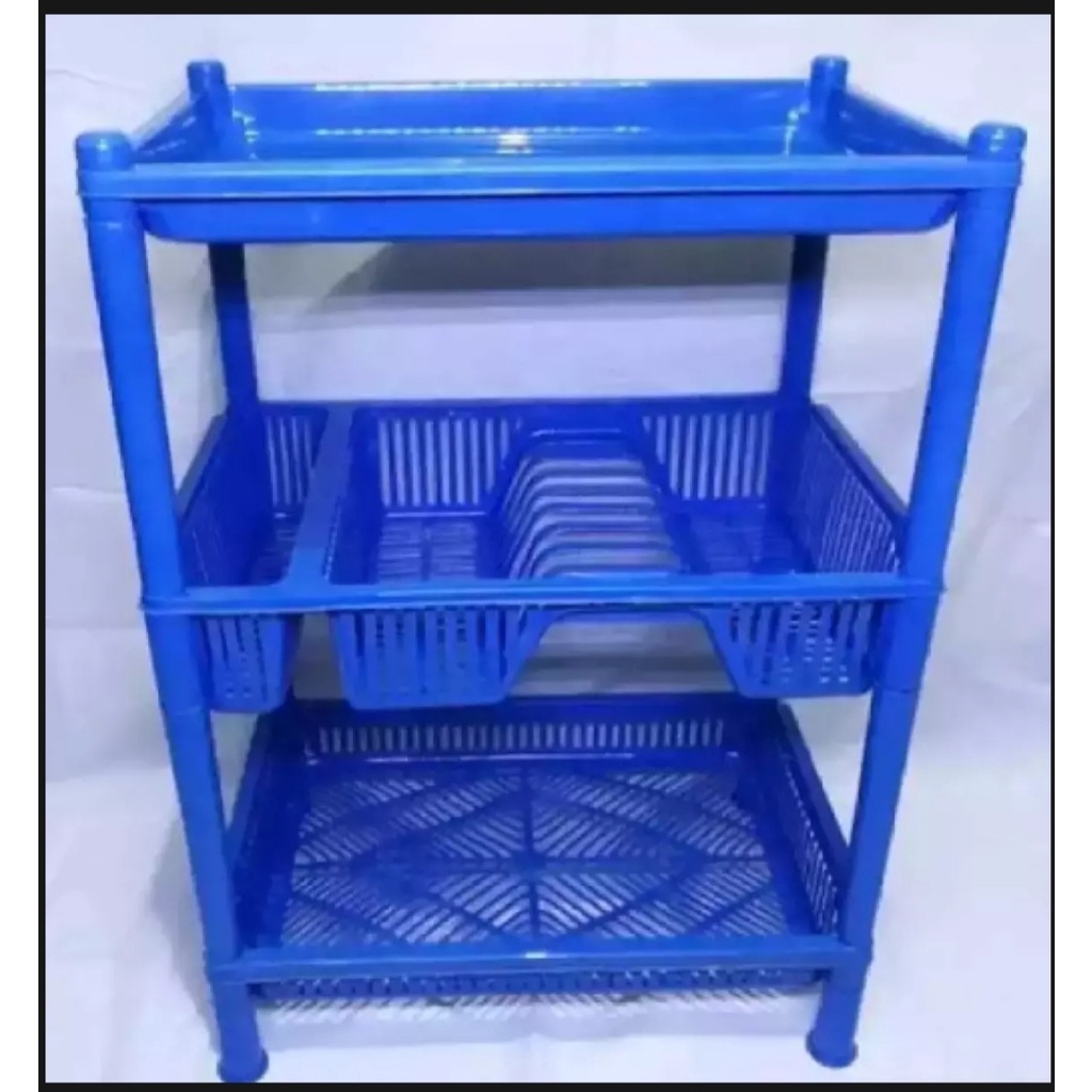 Jual RAK PLASTIK 3 SUSUN MURAH - RAK DAPUR - RAK PIRING | Shopee Indonesia