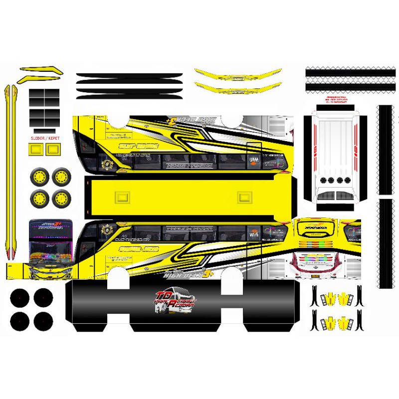 Jual 🆕 Lembaran PaperCraft Bus Terbaru Subur Jaya Magneto JB3+SHD Skala ...