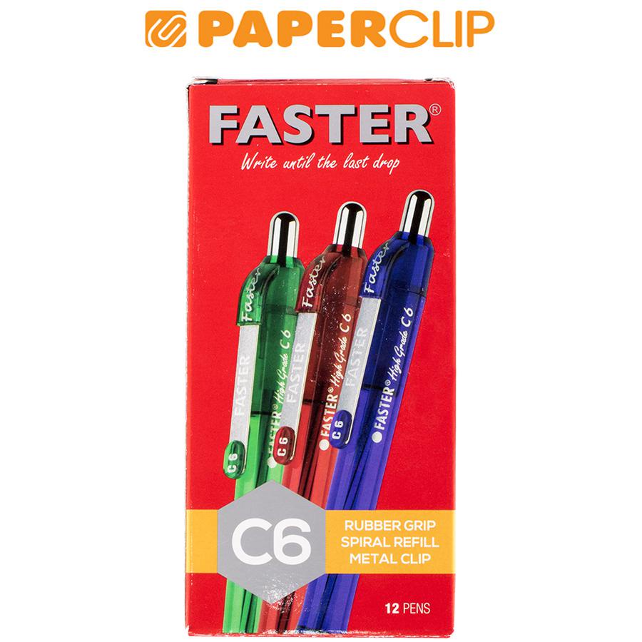 Jual PULPEN / BALLPOINT FASTER RETRACK C6 ISI 12 BLUE | Shopee Indonesia